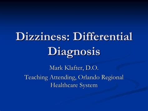 Dizziness Differential Diagnosis