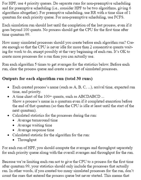 Solved Operating System I Need Help With Sjf And Srt