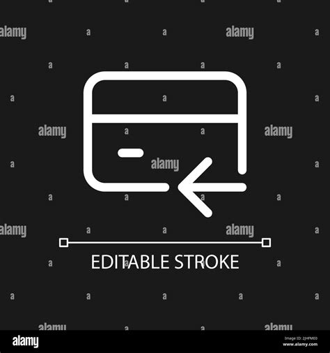 Electronic Money Refund Pixel Perfect White Linear Ui Icon For Dark