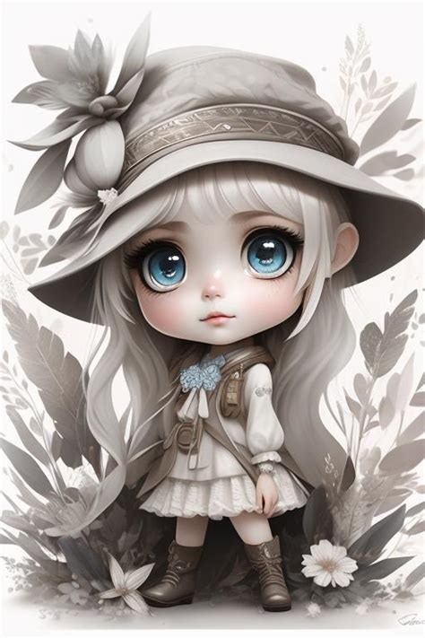 Chibi Cartoons On The Hat