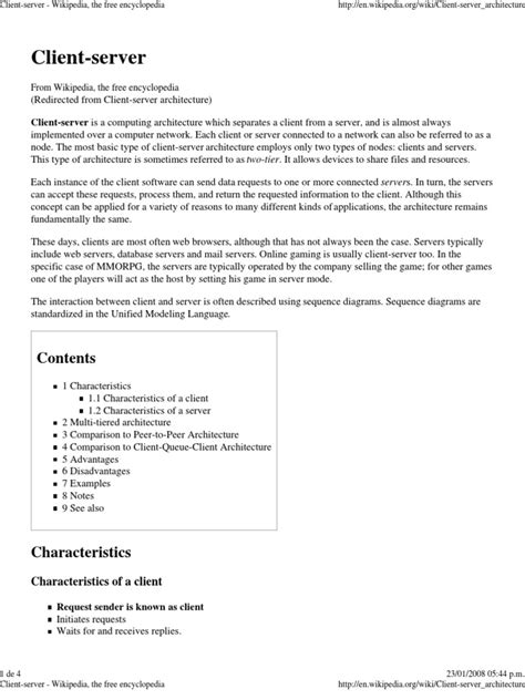 Pdf Client Serverarchitecture Dokumentips