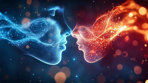 An Artistic Representation Of Love Entanglement Using Quantum Physics Concepts Showcasing Vivid