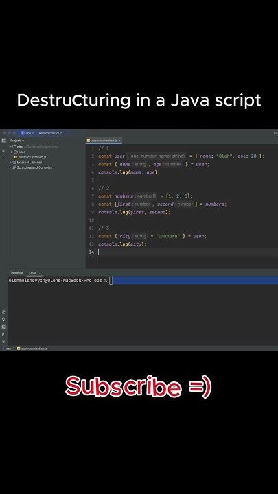 Destructuring In Javascript Youtube