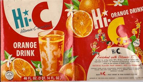 Vintage 1960s Hi C Orange Drink Label