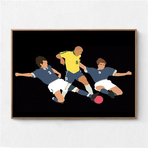 Ronaldo Vs Maldini And Cannavaro Iconic Football Moment Premium Matte Vertical Poster Sold By