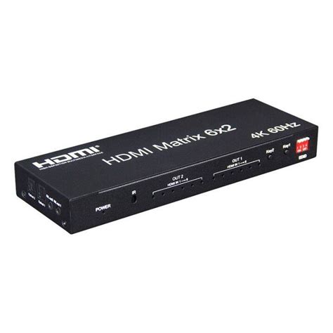 Matrix Switch HDMI 6x2 4k 60Hz professional HDMI Matrix Switch Splitter 6 in 2 out พรอม HDMI