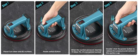 Seesii Electric Glass Suction Cups Lifter With 2 Batteries 8 Inch Tile