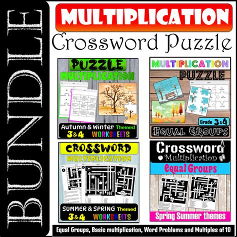 Multiplication Crossword Puzzle Equal Groups Word Problems Multiples Of Made By Teachers