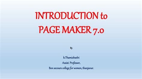 Introduction To Pagemaker Pdf Desktop Publishing Computer