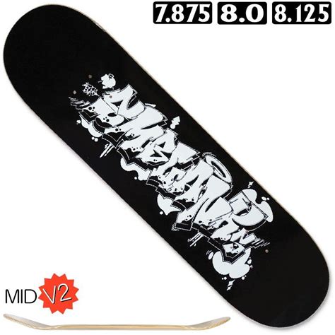 【bグレード 必ず画像2枚目をご確認下さい 】★スケーター応援価格★ Gr3 黒 ホワイト デッキ Mid V2 Dk Grade