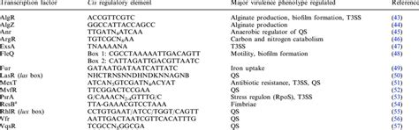 Cis Regulatory Elements In P Aeruginosa Transcriptional Regulation
