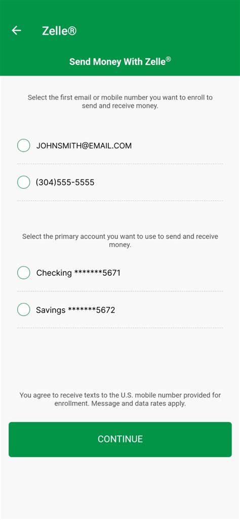 Enroll With Zelle Enroll With Zelle Demo