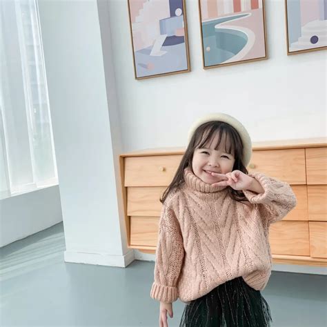 Пуловер для девочек кардиган для детей теплое зимнее вязание свитер для детей от 3 до 6 лет