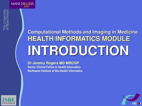 PPT Computational Methods And Imaging In Medicine HEALTH INFORMATICS MODULE INTRODUCTION