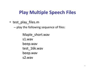 Lecture Matlab Speech 2013 PDF Lecture Matlab Speech 2013 PDF