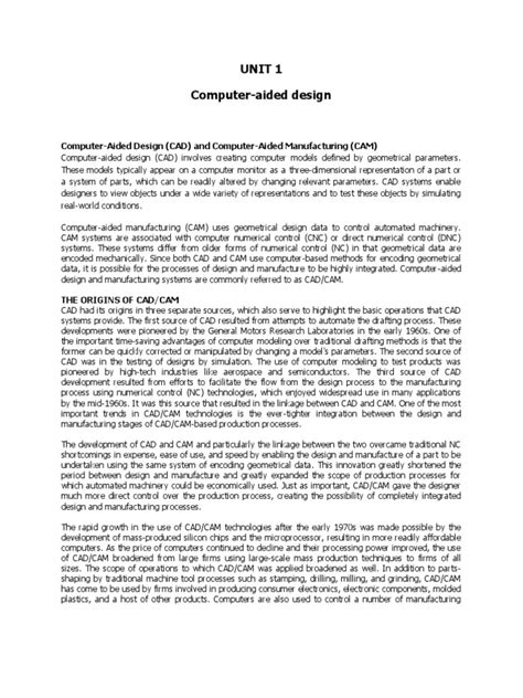 Cad Cam Notes Pdf Computer Aided Design Product Lifecycle