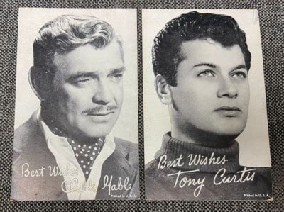 1950s Rare Exhibit Card Lot 2 Tony Curtis Clark Gable Nice Condition
