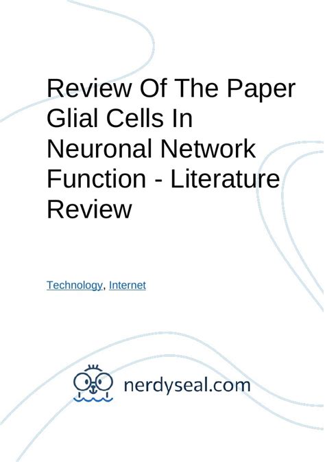 Review Of The Paper Glial Cells In Neuronal Network Function