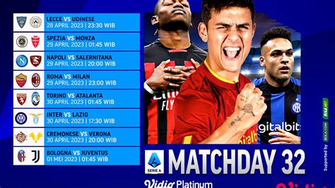 Daftar Pertandingan Liga Italia 20222023 Matchday 32 Di Vidio 28 1