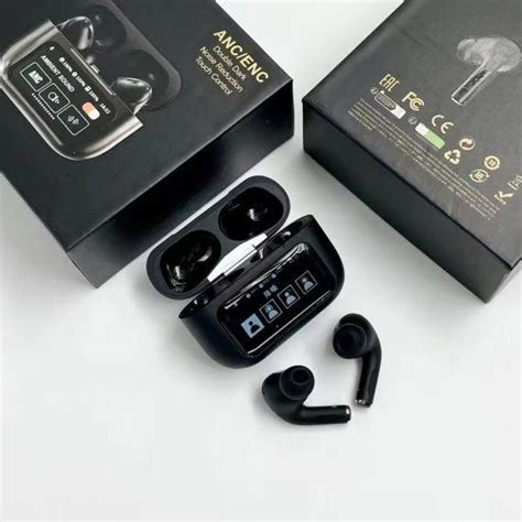 A Pro Touch Screen Anc Wireless Earbuds Bluetooth Airpods With Lcd Display Super Bass
