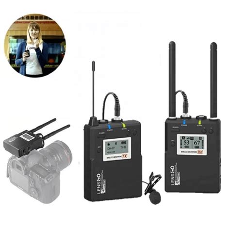 LENSGO LWM 338C Wireless Lavalier Microphone System 99 Channel UHF Full Metal Professional