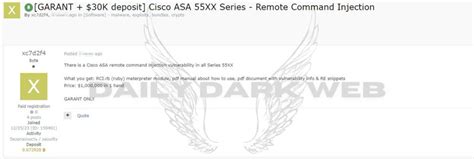 Remote Command Injection Vulnerability For Sale On Dark Web