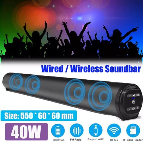 Wireless Bluetooth Sound Bar Speaker 40w Home Tv Computer Home Theater Soundbar £28 99 Picclick Uk