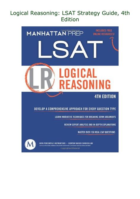 [download]pdf Logical Reasoning Lsat Strategy Guide 4th Edition