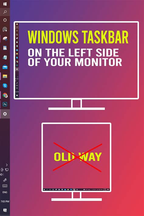 Windows Taskbar On The Left Side Of Your Monitor Monitor Learning Process Windows