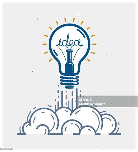 아이디어 전구 로켓 벡터 선형 아이콘 처럼 시작 창조적 인 아이디어 시작 과학 발명 또는 연구 전구 새로운 사업 시작 개념에 대한 스톡 벡터 아트 및 기타 이미지 Istock