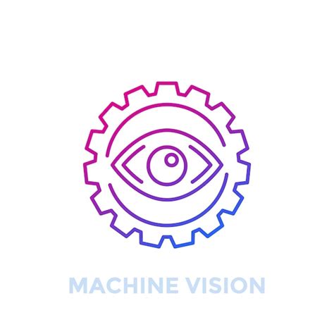 Symbol für maschinelles sehen linienvektor für visuelle erkennung