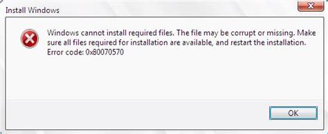Fix Windows Cannot Install Required Files Error 0x80070570