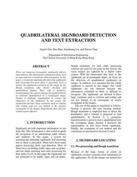 Pdf Quadrilateral Signboard Detection And Text Extraction