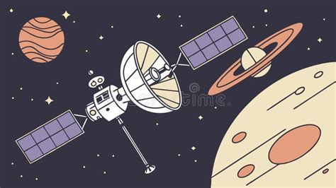 Satellite In Space Orbit Technology And Communication Illustration