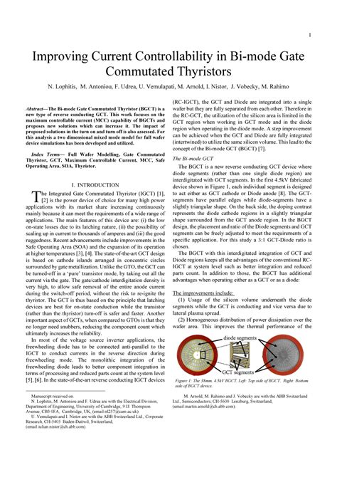 Pdf Improving Current Controllability In Bi Mode Gate Commutated Thyristors