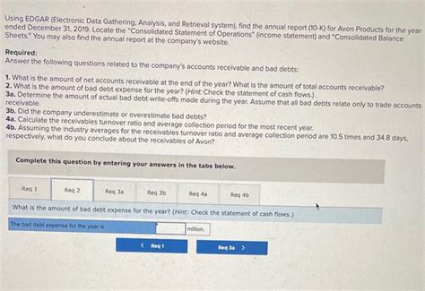 Solved Using Edgar Electronic Data Gathering Analysis And