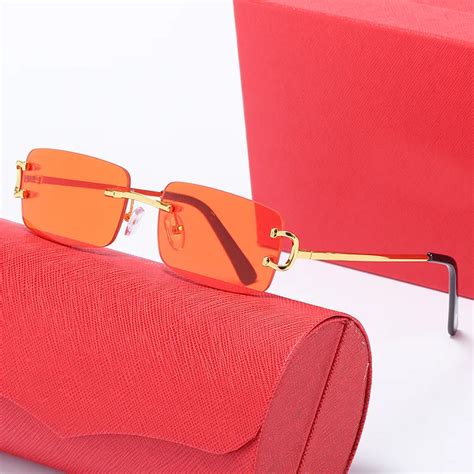 Carti Inspired Rimless Rimless Sunglasses Mens For Men And Women Designer Fashion Eyewear With