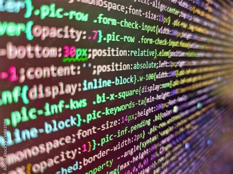 Information Technology Concept Art Design Website Digital Page Programming Code Screen Of