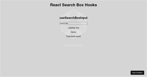 react search box hooks examples codesandbox