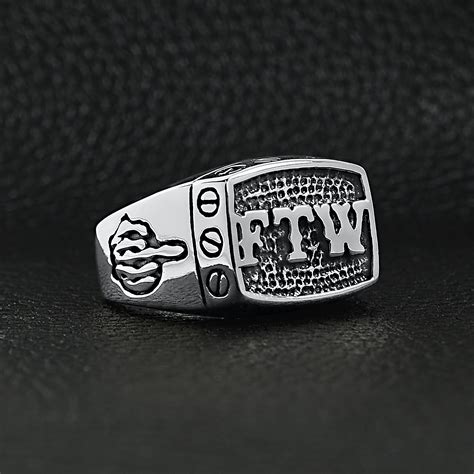 Ftw Middle Finger Signet Ring Scr4098