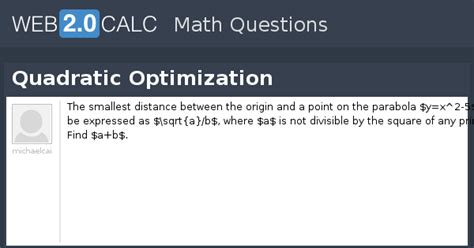 View Question Quadratic Optimization
