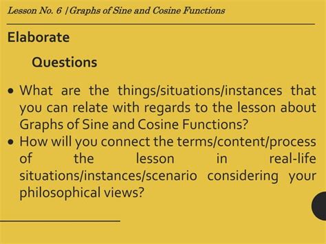 Lesson No 6 Graphs Of Sine And Cosine Functions Pptx Geology Science