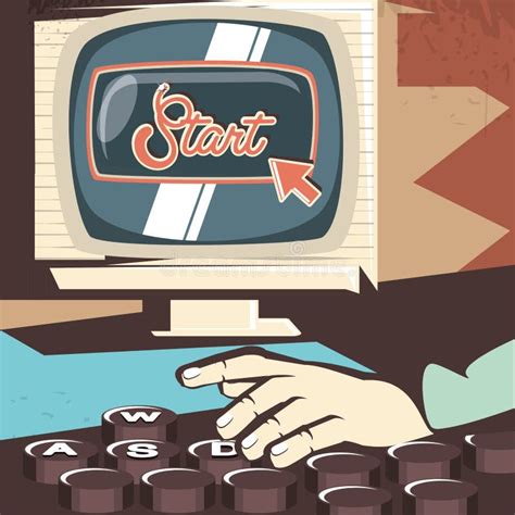 Video Game Retro With Computer Stock Vector Illustration Of Generated Keypad 117804852