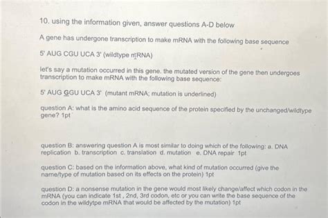 Solved 10 Using The Information Given Answer Questions A D