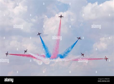 Red Arrows Burst Stock Photo Alamy
