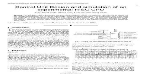 Pdf Control Unit Design And Simulation Of An Experimental Risc Cpu Pdf Control Unit Design And Simulation Of An Experimental Risc Cpu