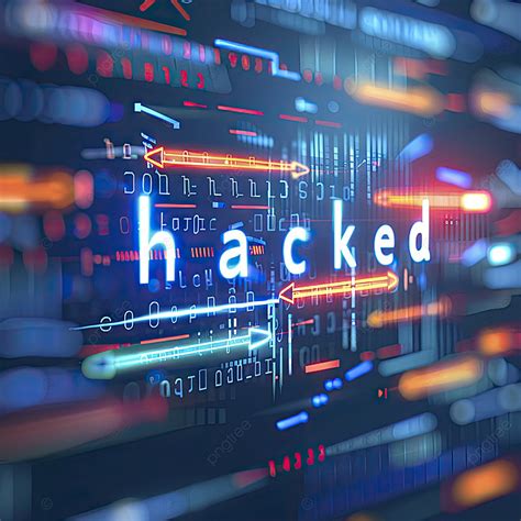 Glowing Digital Data Background With Text Hacked Text Hacked Glowing