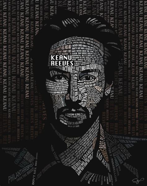 Just Finished Keanu Reeves Typography Portrait Made From Keanu Quotes And Words Associated R