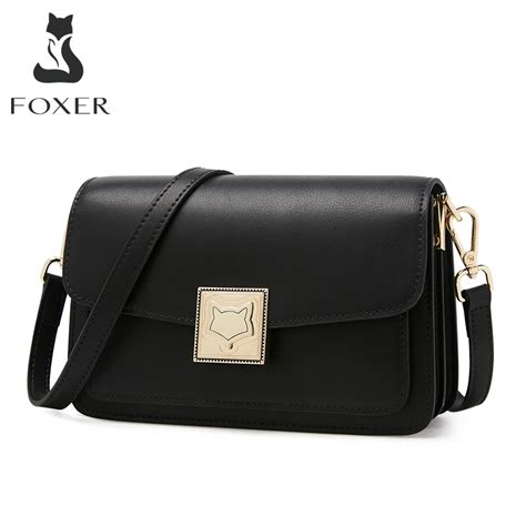 FOXER 우아한 고품질 스플릿 가죽 메신저 백 여성용 레트로 오르간 크로스바디백 박스 플랩 백 가을 겨울 AliExpress