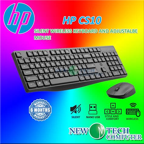 Hp Cs10 2 4g Wireless Multimedia Keyboard And Mouse Combo Set With 104 Keyboard And 1600 Dpi